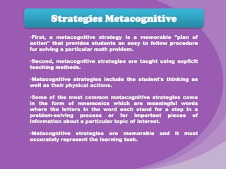 Cognitives and metacongnitives strategies | PPT