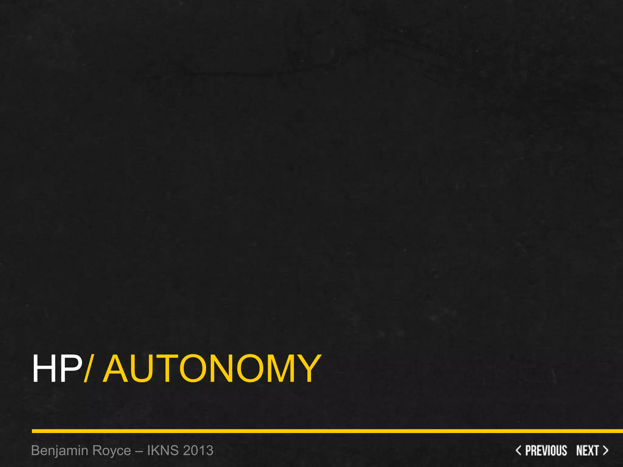 Autonomy/HP | PPT
