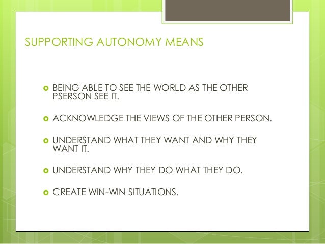 Autonomy