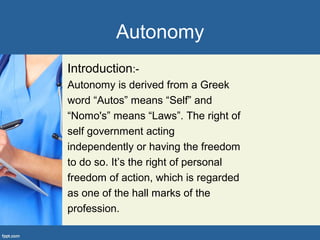 Autonomy In Nursing
