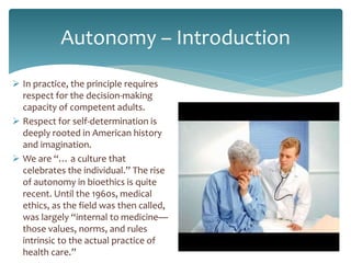Autonomy in Bioethics | PPTX