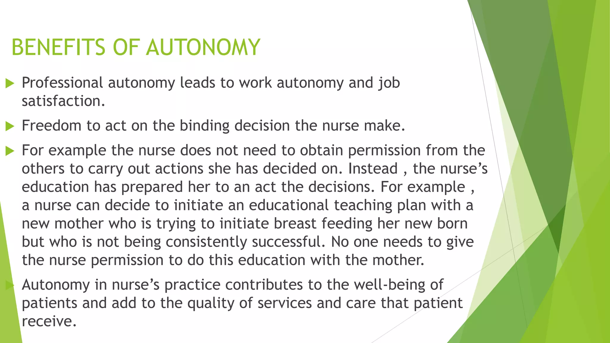 Autonomy and Accountability by tanoj patidar MSc Nursing MSN (Nursing ...