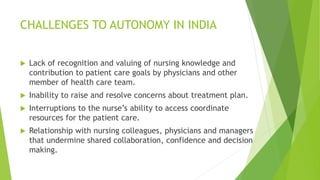 Autonomy and Accountability by tanoj patidar MSc Nursing MSN (Nursing ...