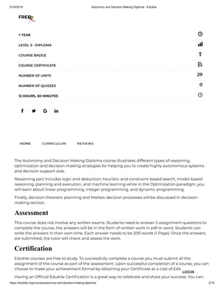 Autonomy and Decision Making Diploma - Edukite | PDF