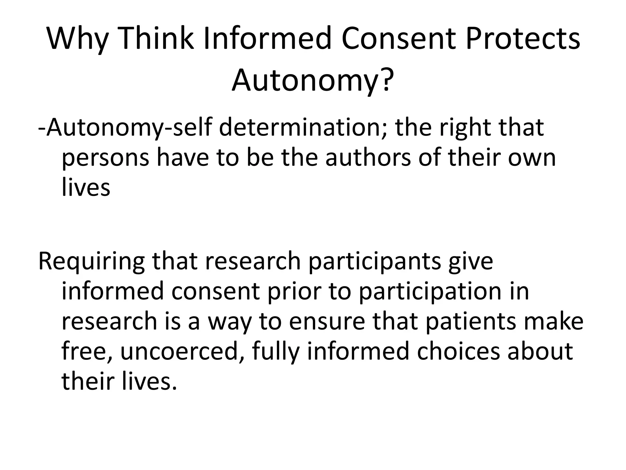 Autonomy and informed consent | PPTX
