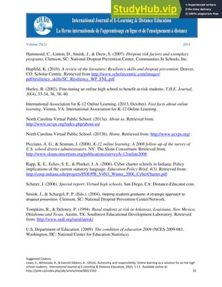 Autonomy And Responsibility Online Learning As A Solution For At-Risk High School Students | PDF