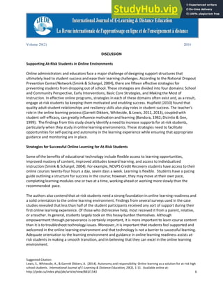 Autonomy And Responsibility Online Learning As A Solution For At-Risk High School Students | PDF