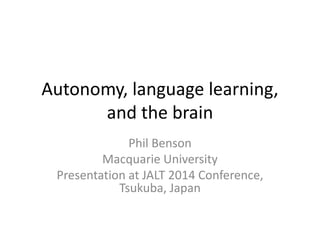 Autonomy and the brain | PPT