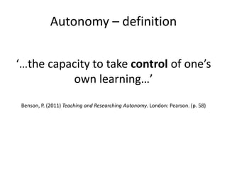 Autonomy and the brain | PPT