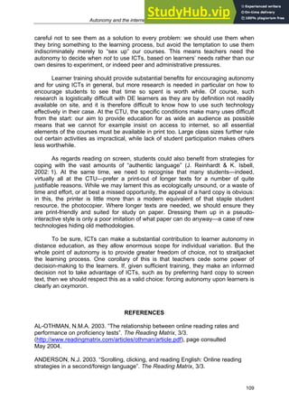 Autonomy And The Internet In Distance Learning Reading Between The E-Lines | PDF