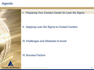 The Role of Lean Six Sigma in Contact Centers | PPT