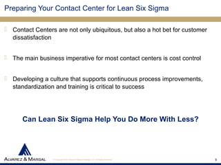 The Role of Lean Six Sigma in Contact Centers | PPT