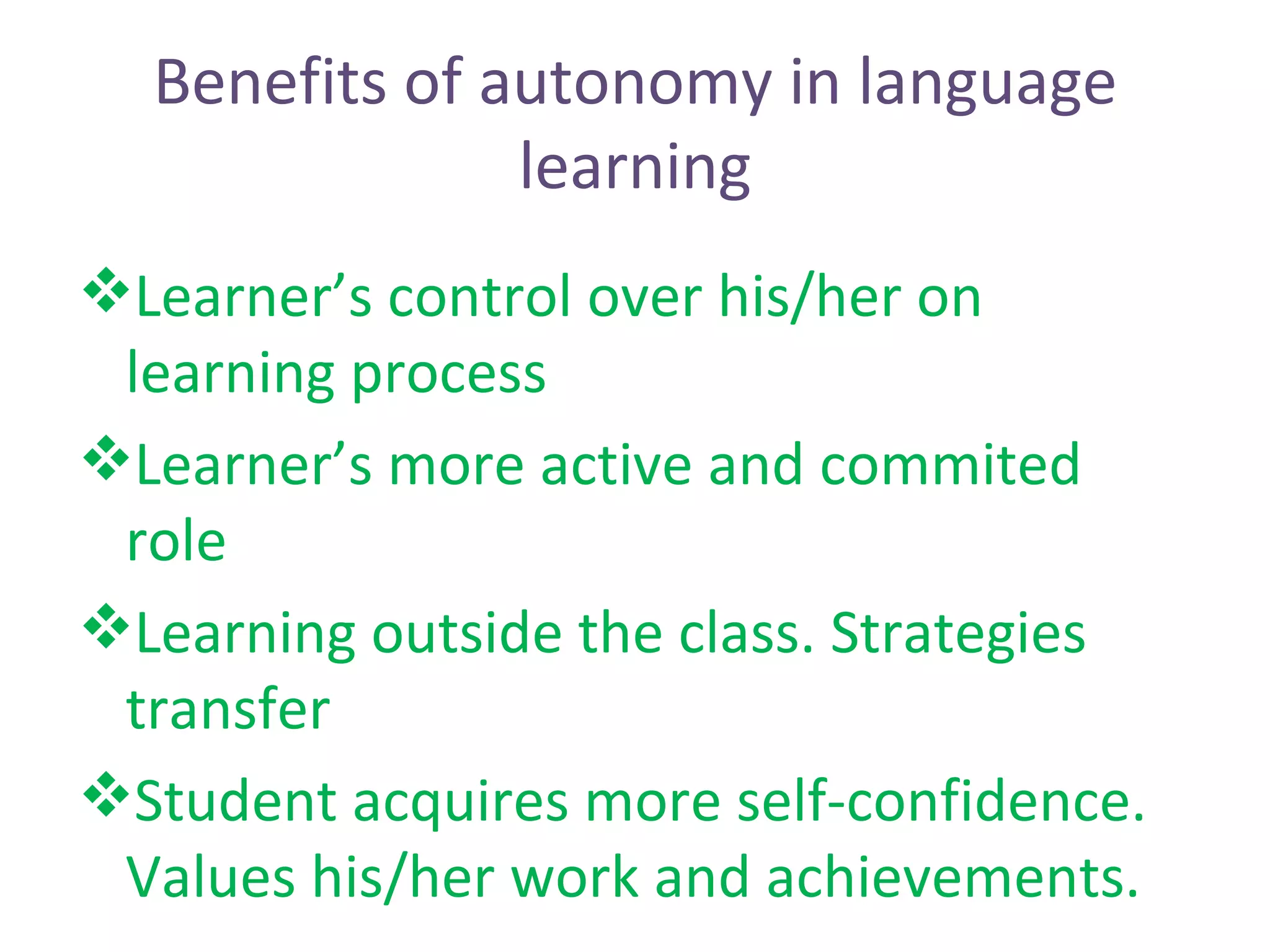 Autonomy in language learning | PPT