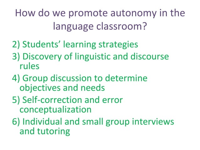 Autonomy in language learning | PPT