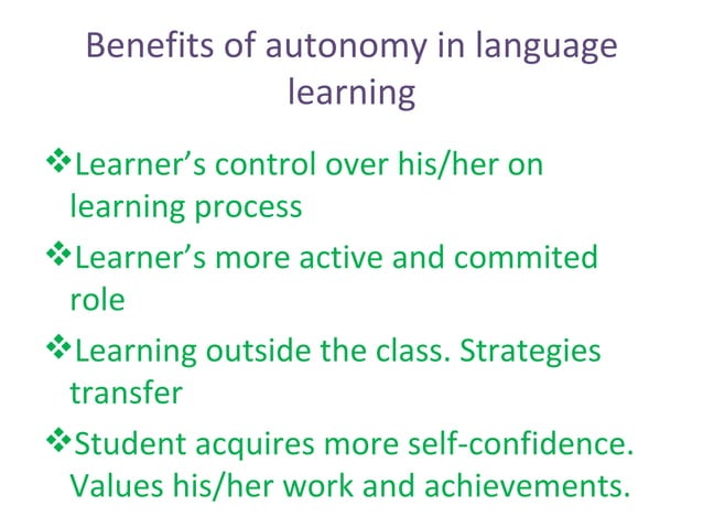 Autonomy in language learning | PPT