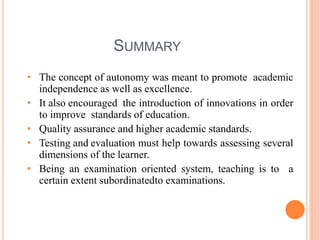 Autonomy in Technical Educational System | PPTX