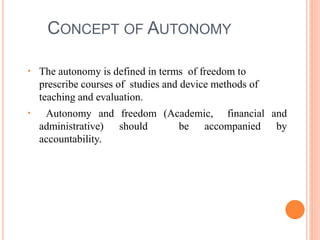 Autonomy in Technical Educational System | PPTX