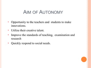 Autonomy in Technical Educational System | PPTX
