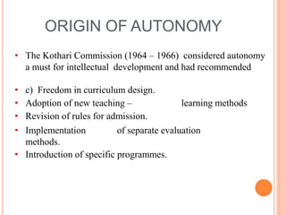 Autonomy in Technical Educational System | PPTX
