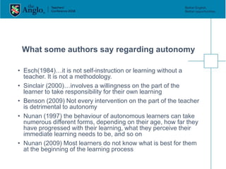 Autonomy in the classroom | PPTX