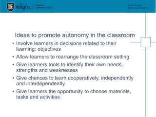 Autonomy in the classroom | PPT