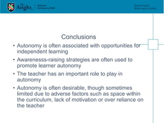 Autonomy in the classroom | PPT