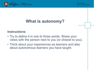 Autonomy in the classroom | PPT
