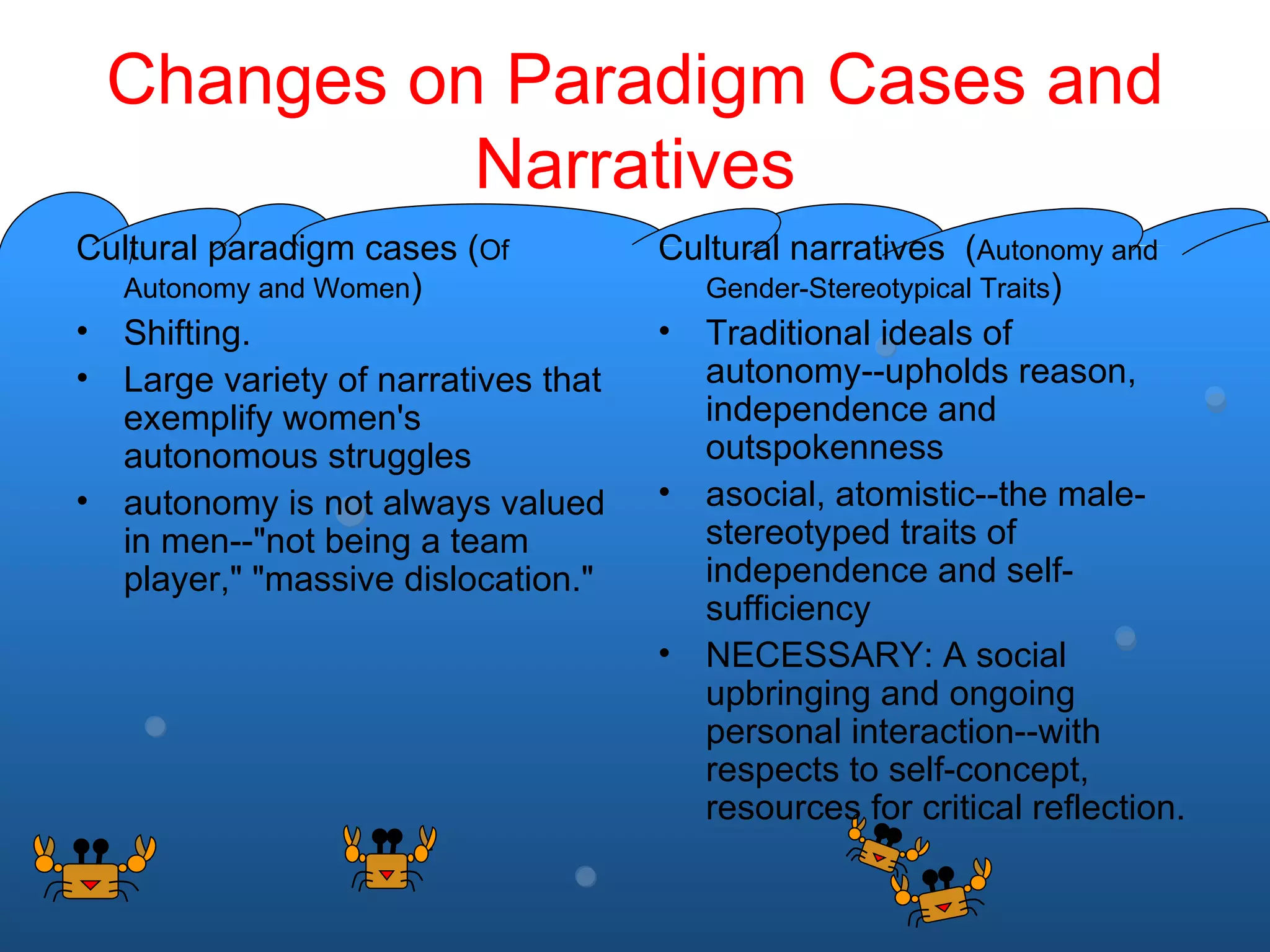 Autonomy, Social Disruption, And Women | PPT