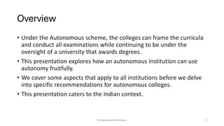 Autonomy to Academic Excellence - A Roadmap | PDF