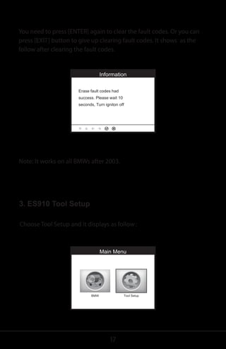 Autophix es910 bmw mini scanner user manual | PDF