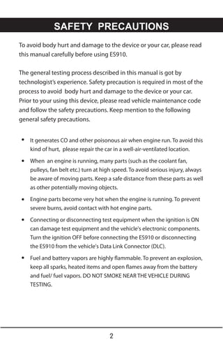 Autophix es910 bmw mini scanner user manual | PDF