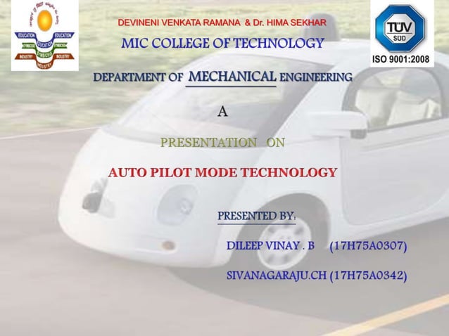 Auto pilot mode/Autonomus car | PPT