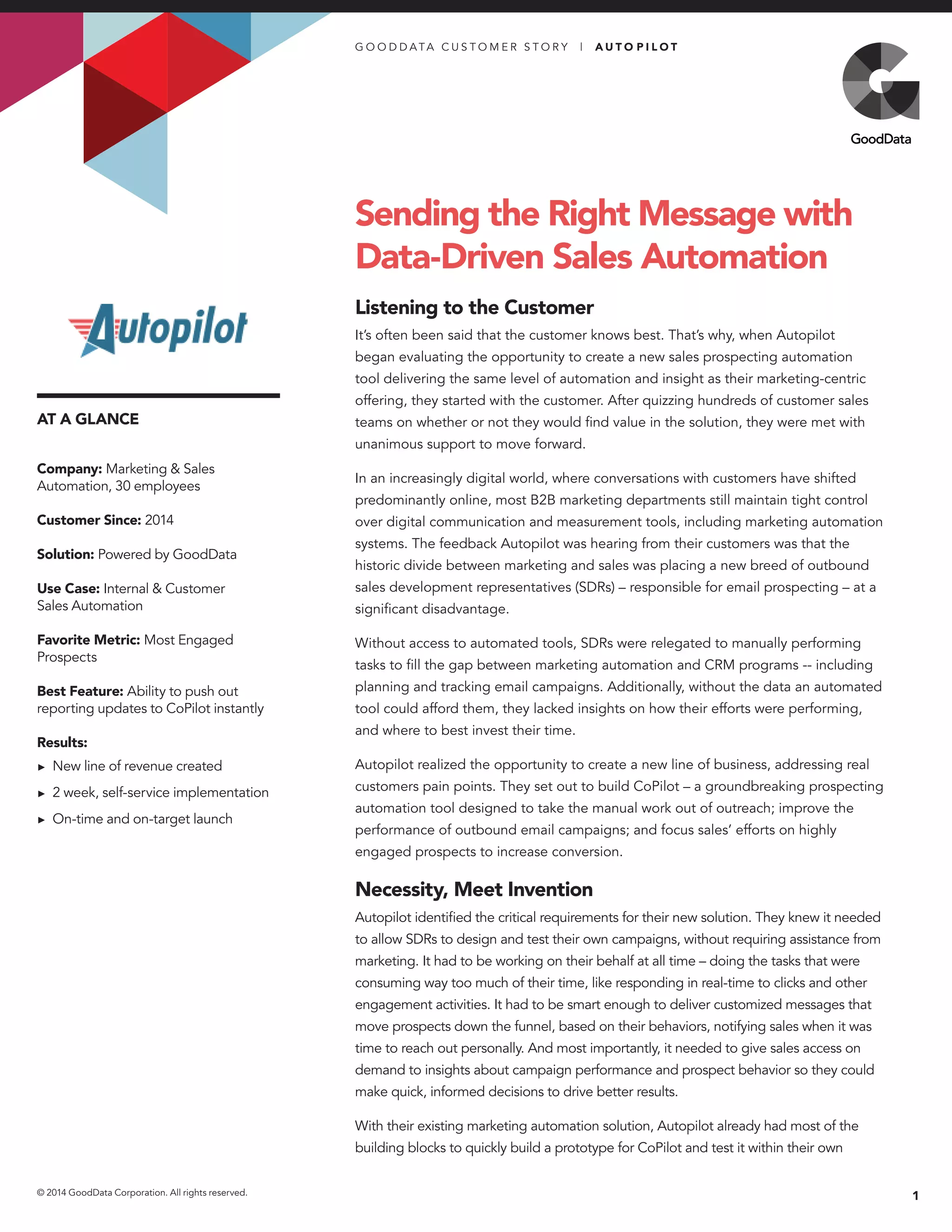 Sending the Right Message with Data-Driven Sales Automation | PDF