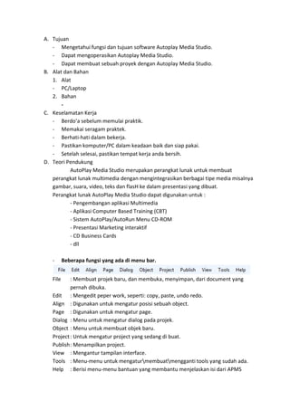 Pengertian dan Fungsi Autoplay Media Studio | PDF