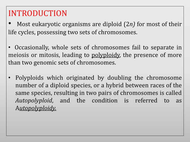 Autopolyploidy | PPTX | Biological Sciences | Science