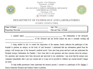 Autopsy. standard operating procedure. dr. pjgmrmc | PPTX