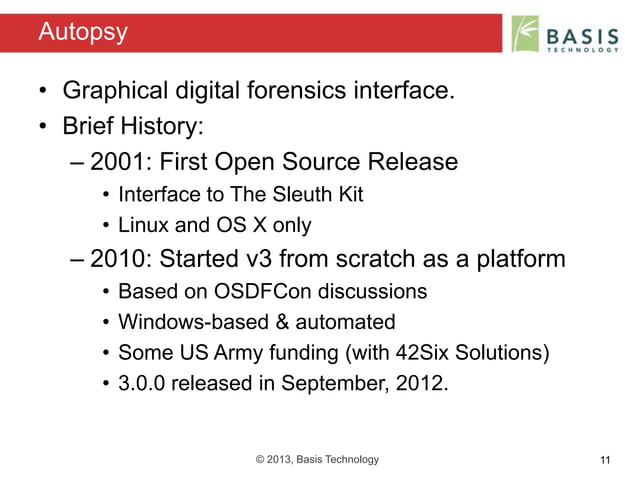 Autopsy 3: Free Open Source End-to-End Windows-based Digital Forensics Platform | PPTX