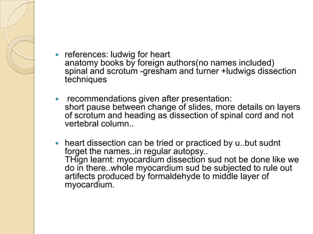 Autopsy dissection of heart and spinal cord | PPTX