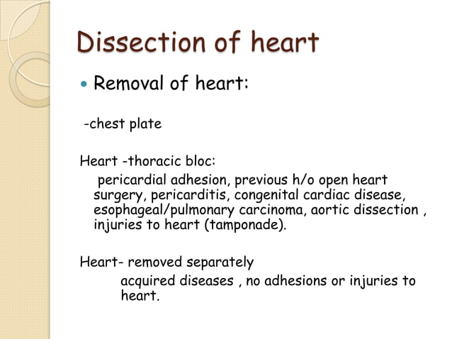 Autopsy dissection of heart and spinal cord | PPTX