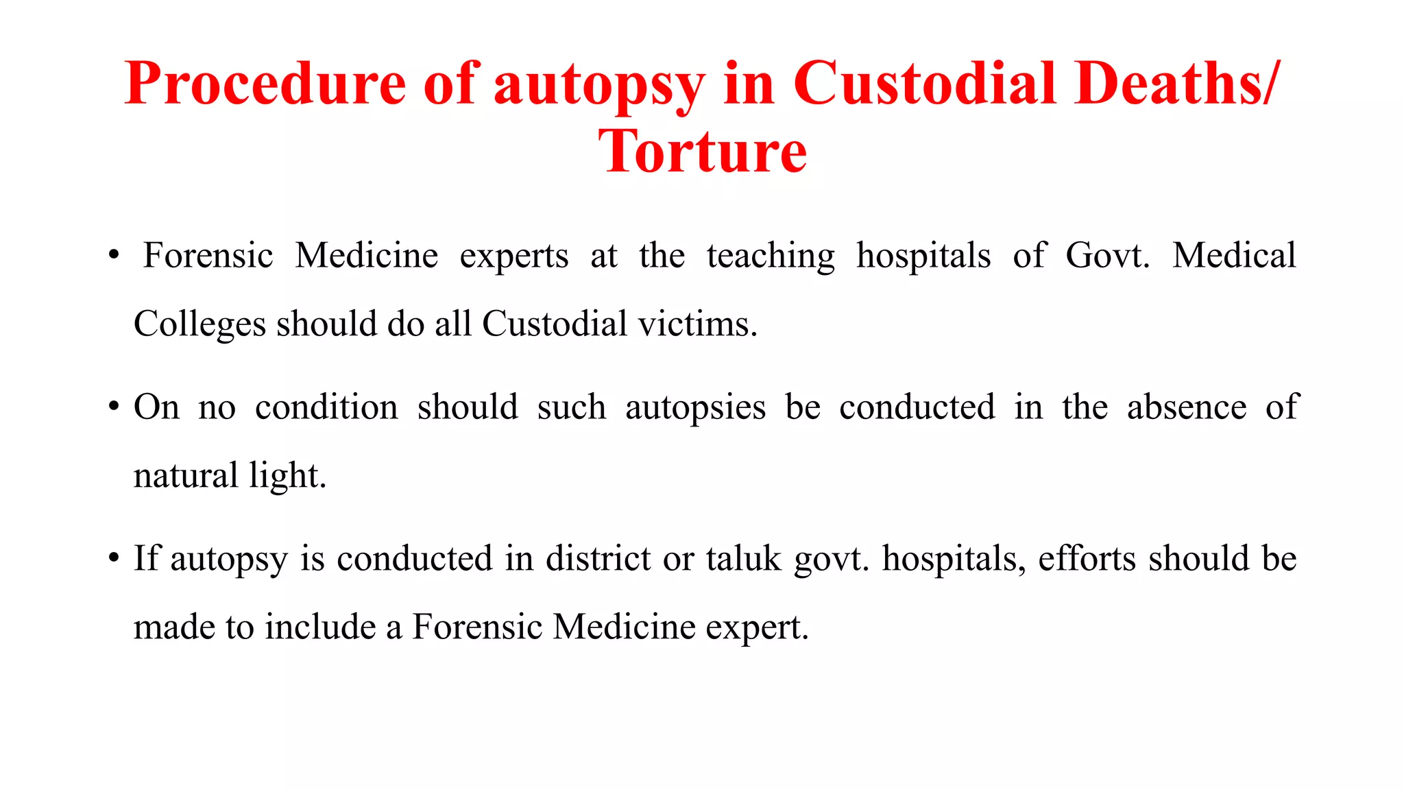 Autopsy in Cases of Death in Custody, Torture and Violation of Human ...