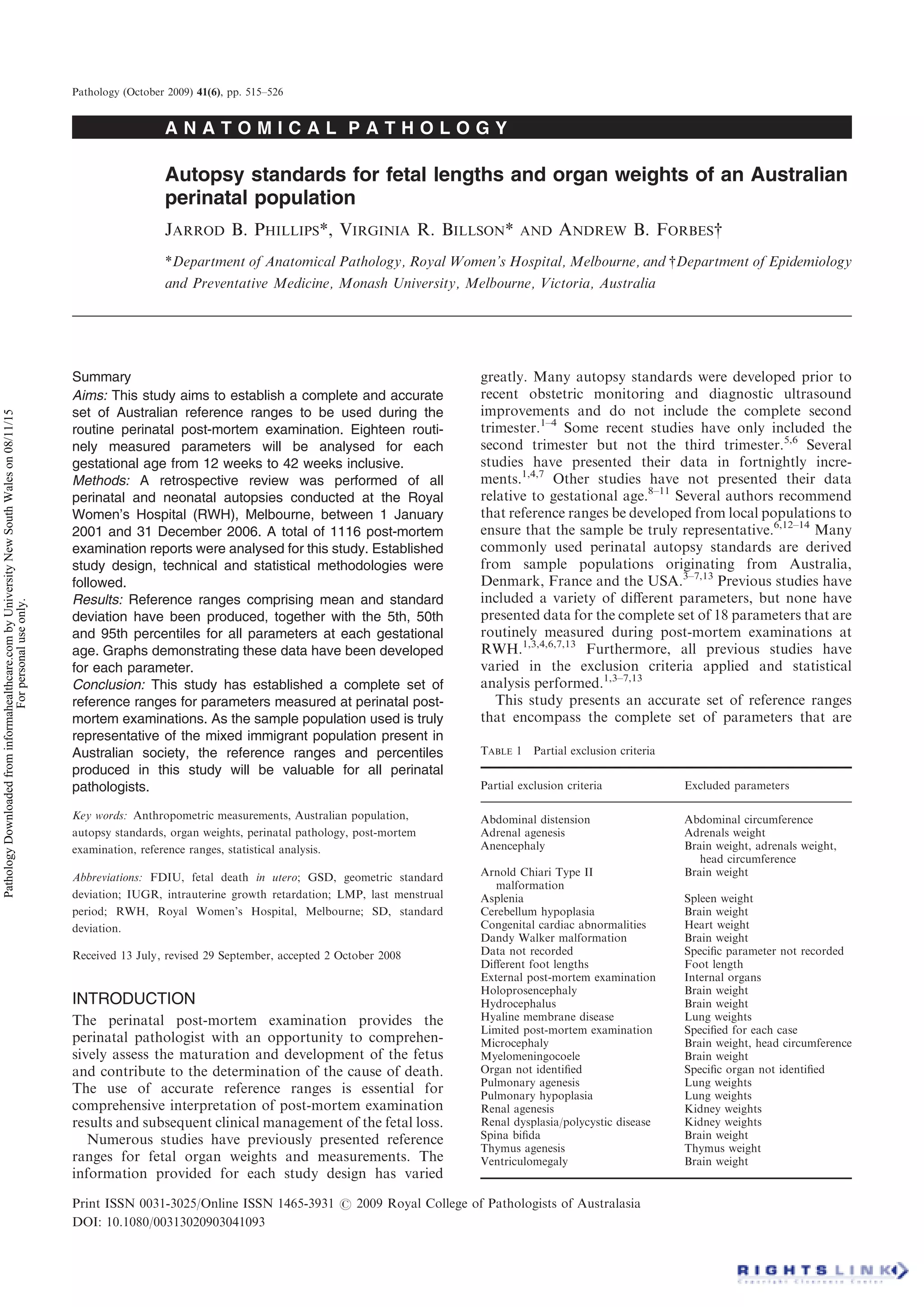 Autopsy standards for fetal lengths and organ weights | PDF