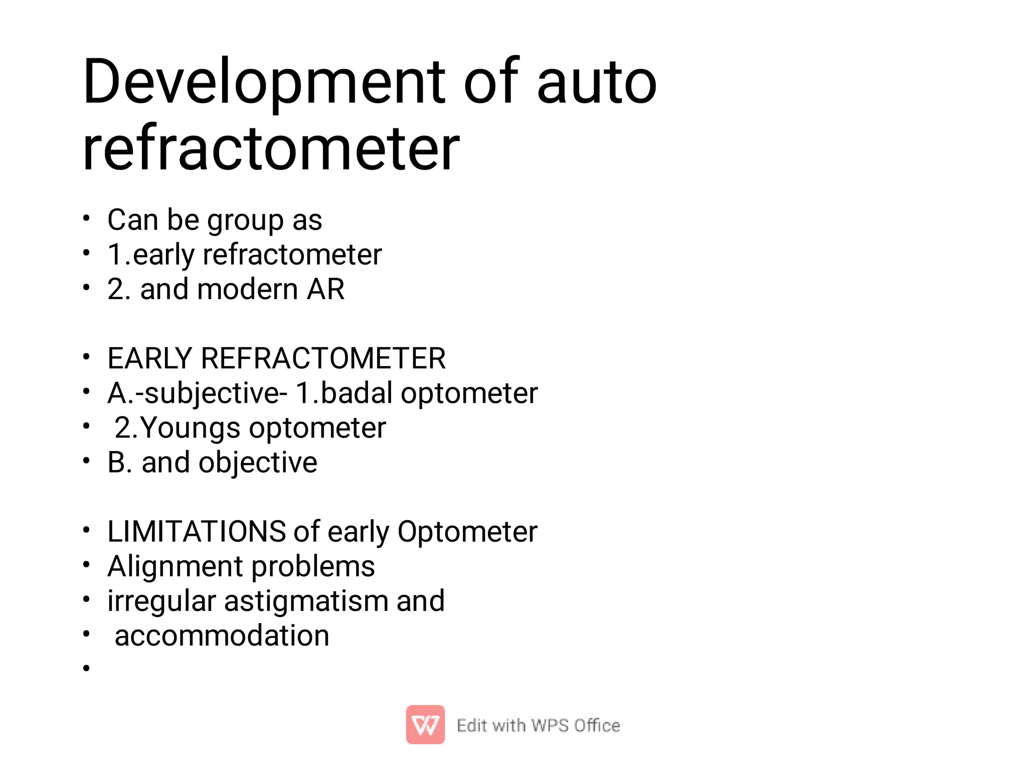 AUTO REFRACTOME- basic review formulaes and recent advances | PPT