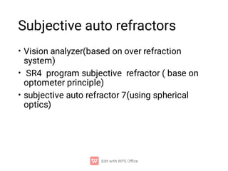 AUTO REFRACTOME- basic review formulaes and recent advances | PPT