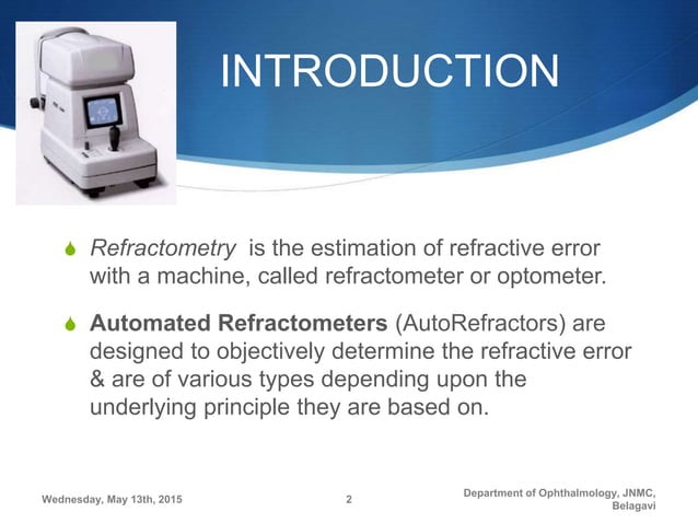 Autorefractometer | PPTX | Eye and Vision Conditions | Diseases and ...