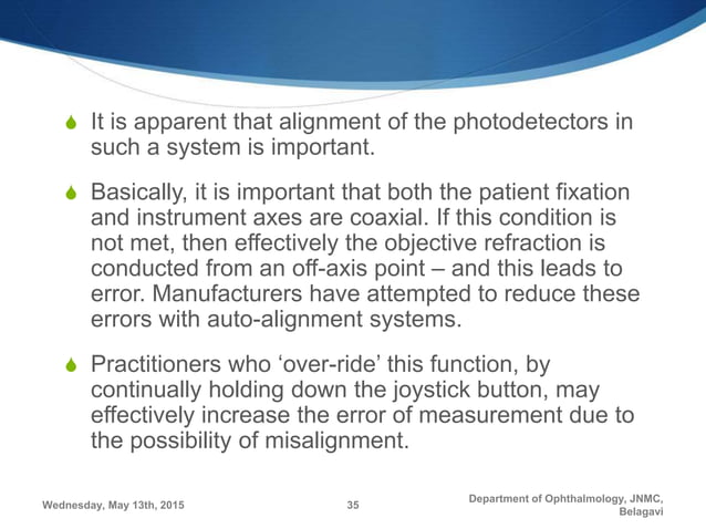 Autorefractometer | PPTX | Eye and Vision Conditions | Diseases and ...