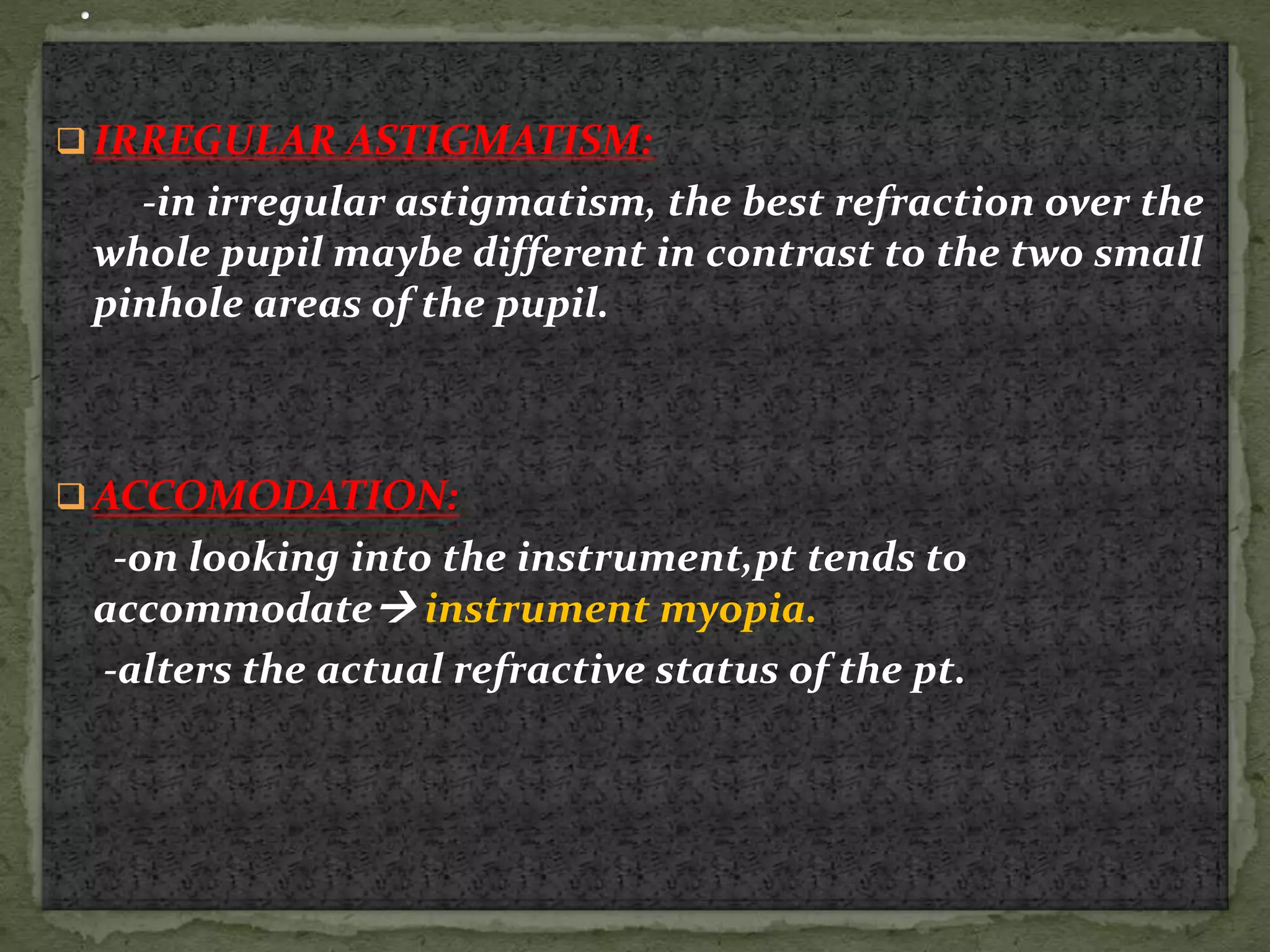 Autorefractometry: principle and procedure. | PPTX