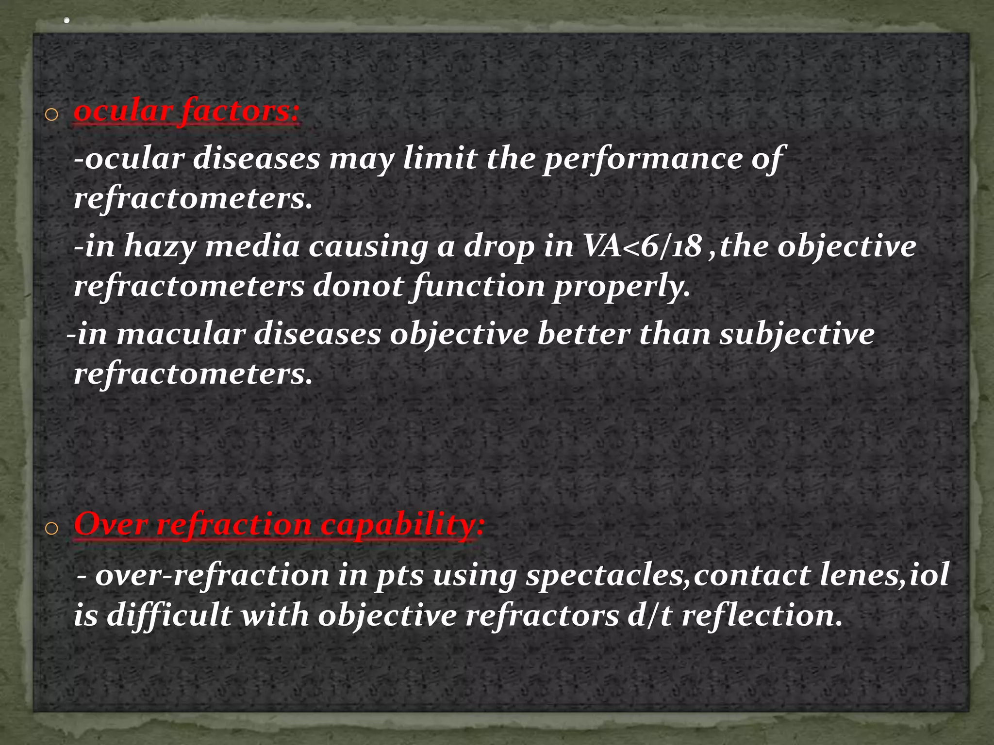 Autorefractometry: principle and procedure. | PPTX