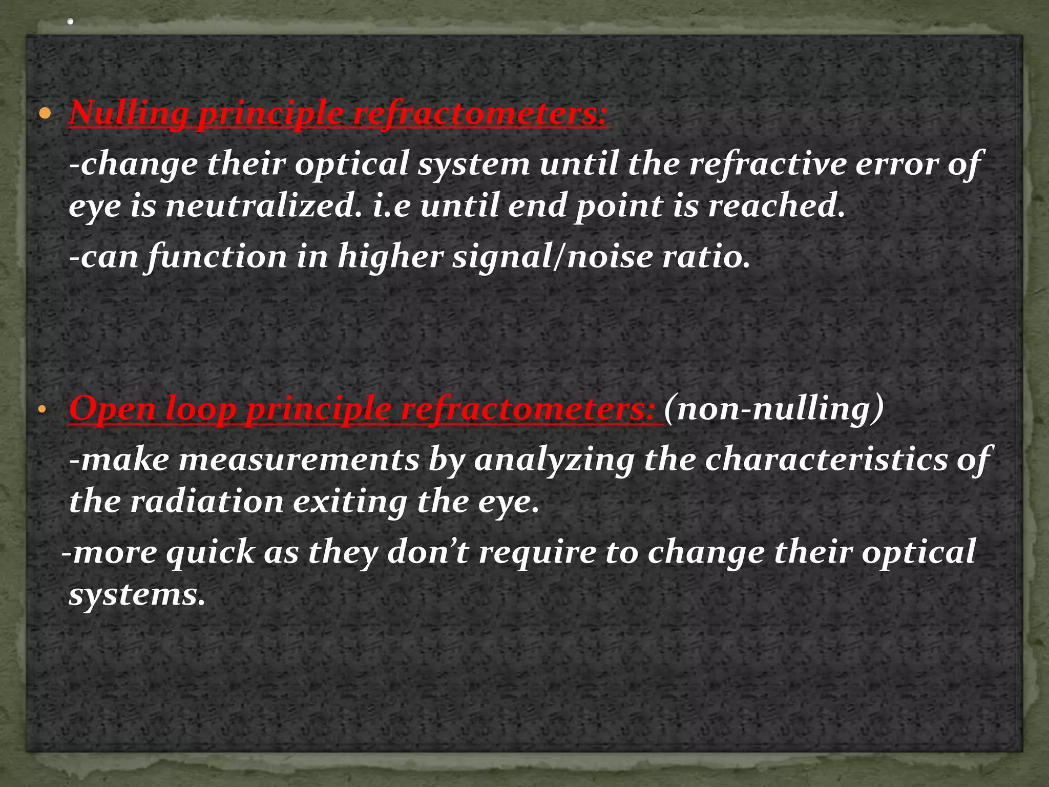Autorefractometry: principle and procedure. | PPTX