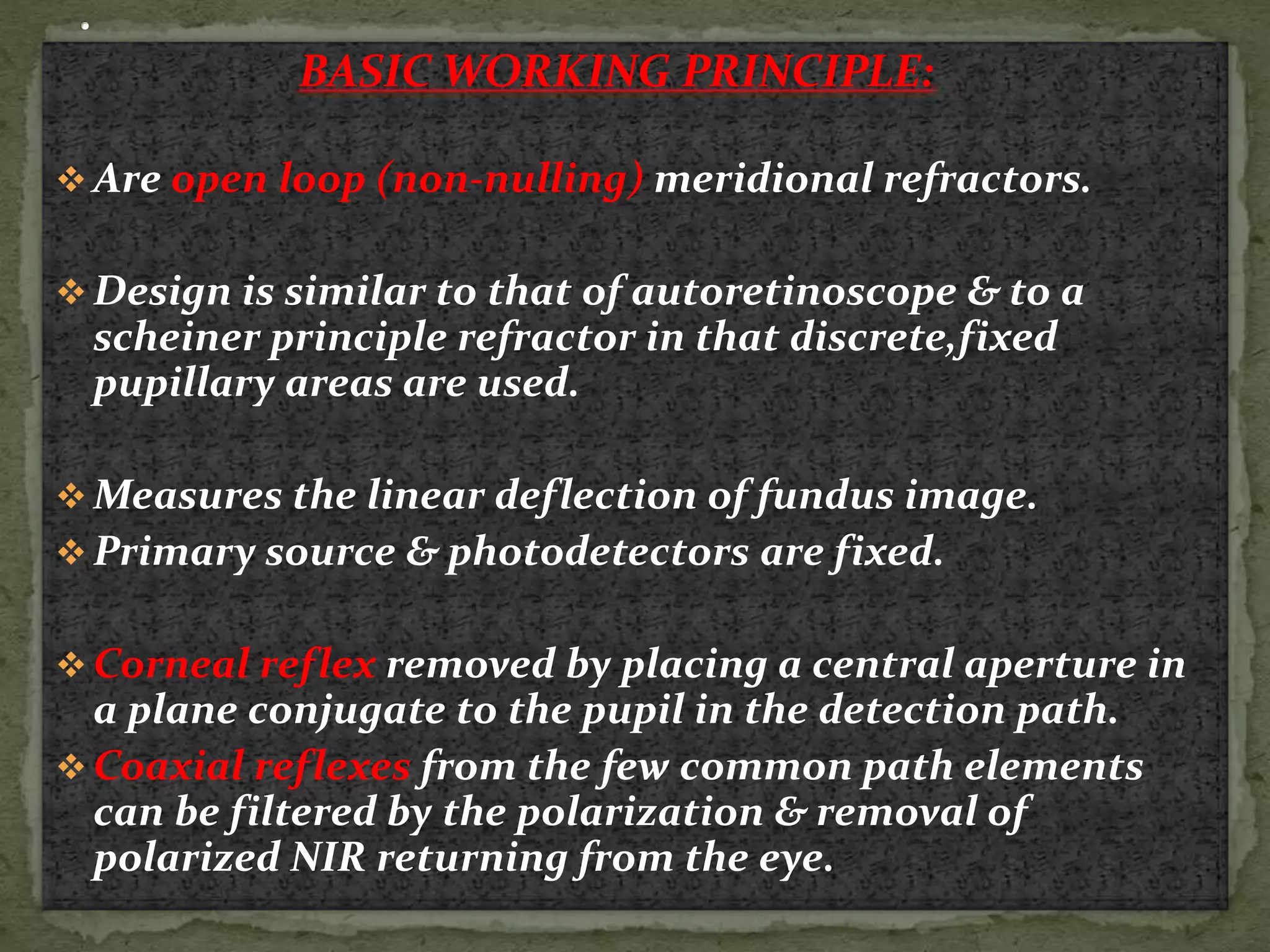Autorefractometry: principle and procedure. | PPTX