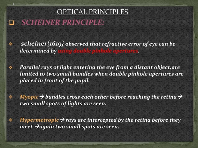 Autorefractometry: principle and procedure. | PPTX